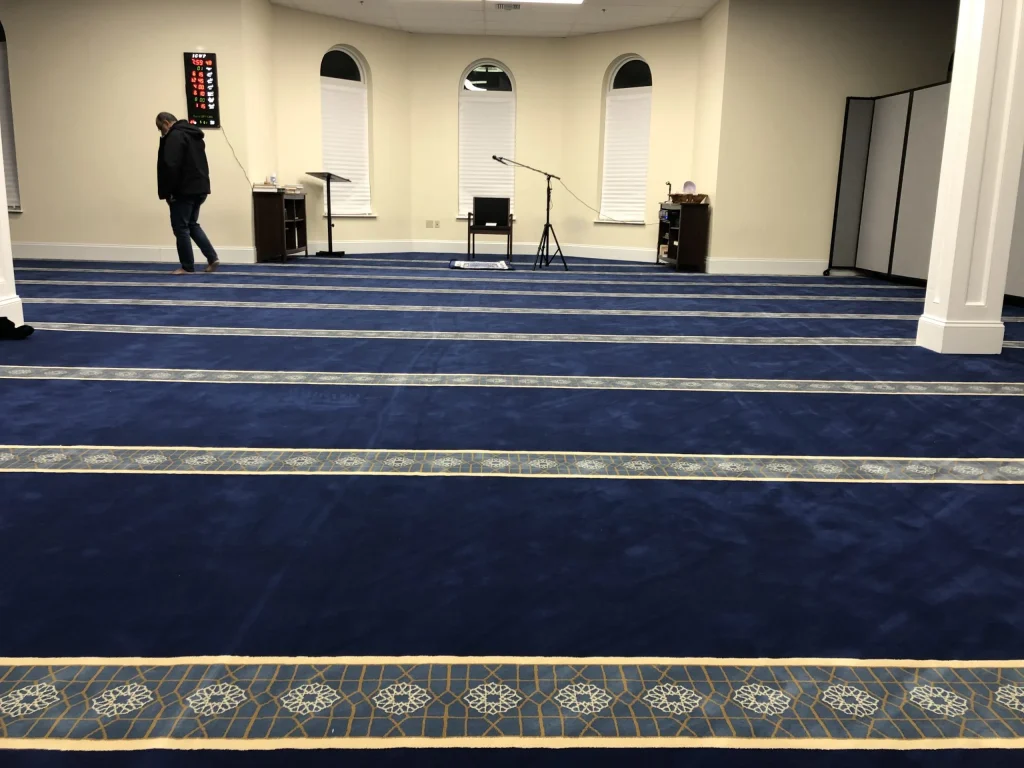 Royal Blue Border Masjid Carpet